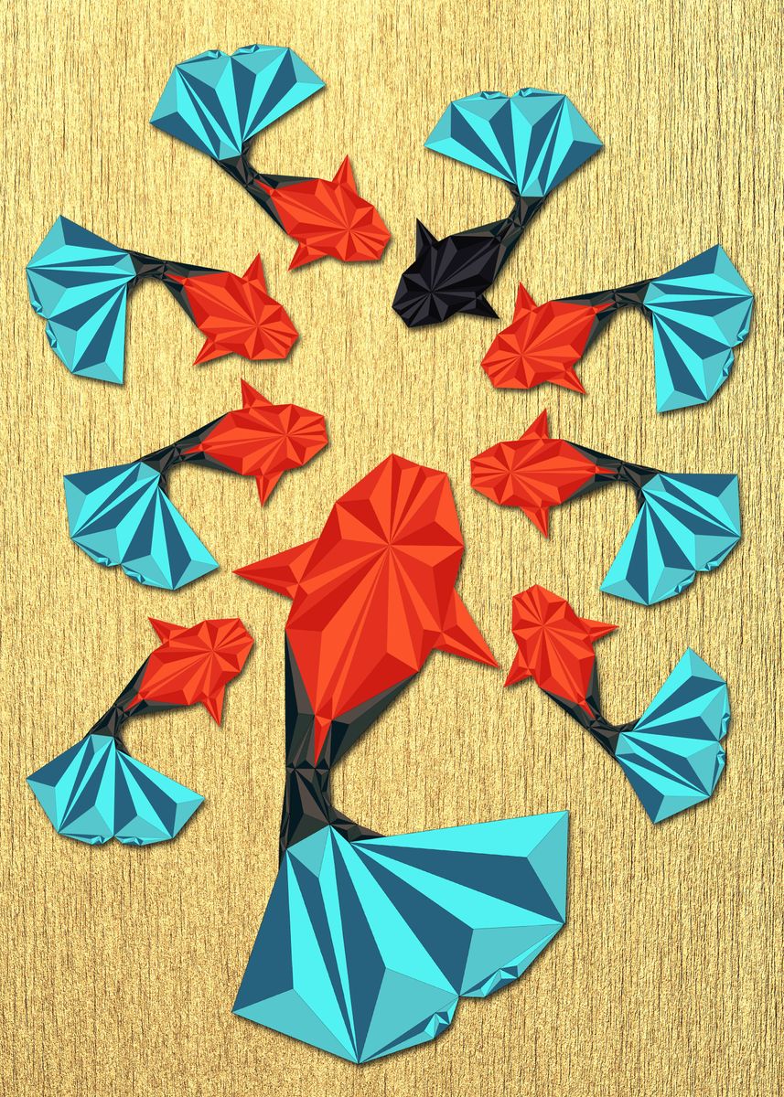 'The 1st 9 Koi Fish' Poster, picture, metal print, paint by Imagination ...