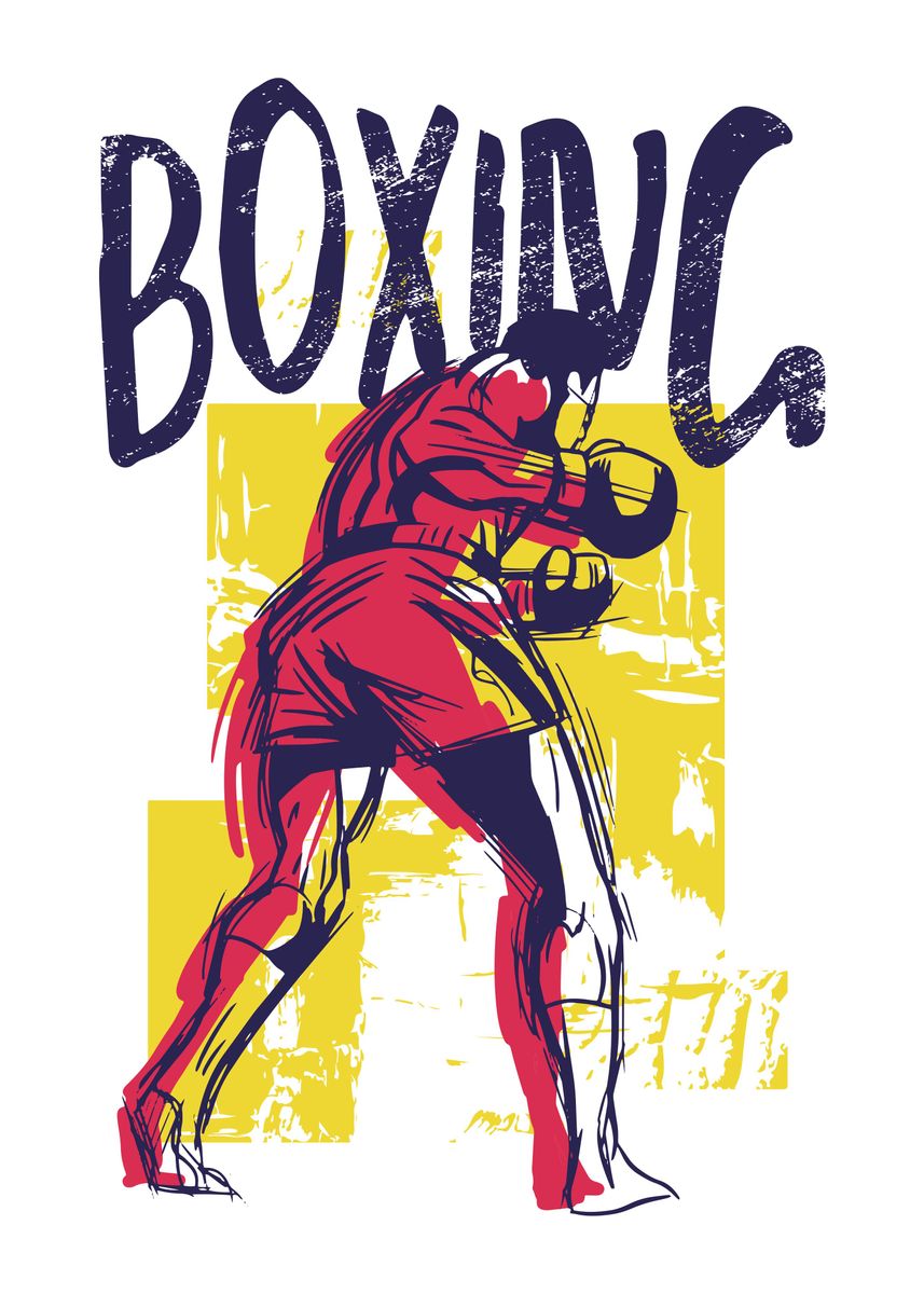 'Boxing' Poster, picture, metal print, paint by Adam | Displate