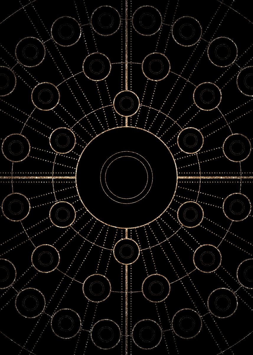 'Black and Gold Magic Seal ' Poster by Holy Rock Design | Displate