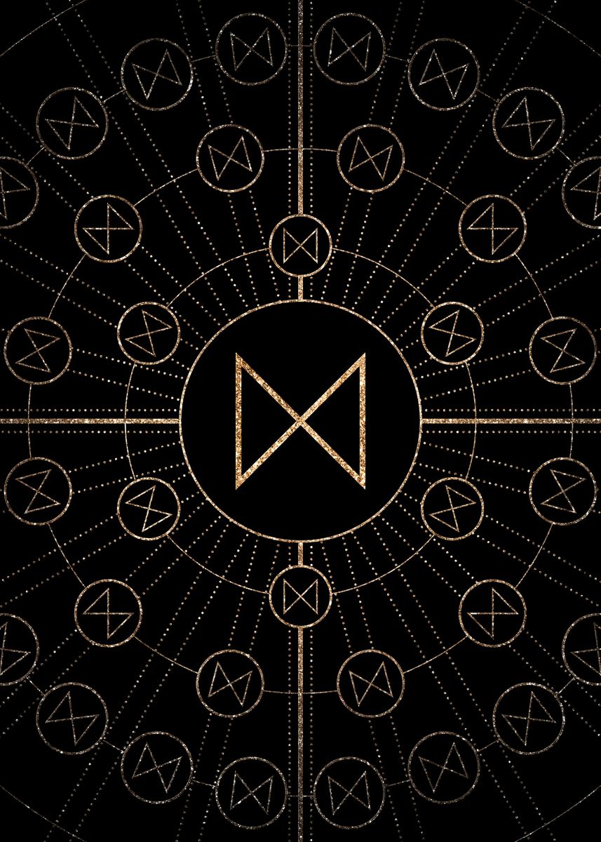 'Black and Gold Magic Seal ' Poster by Holy Rock Design | Displate