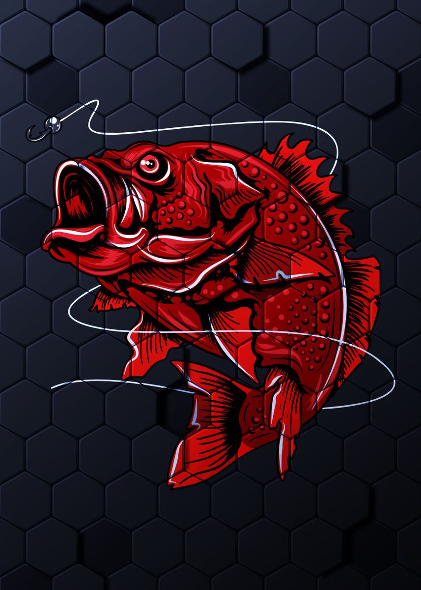 'Angler Fish Red Snapper' Poster, picture, metal print, paint by ...