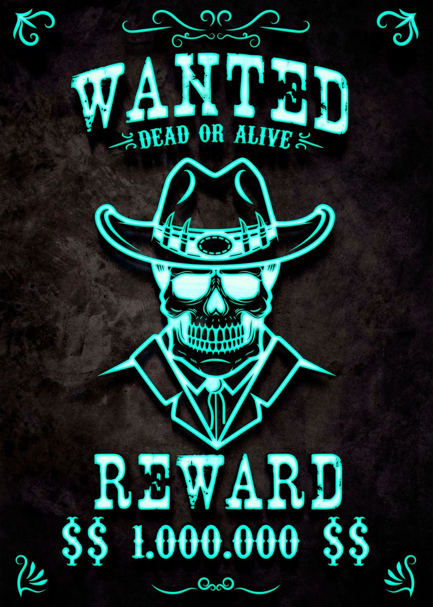 'Wanted Neon' Poster, picture, metal print, paint by Modi Szabolcs ...