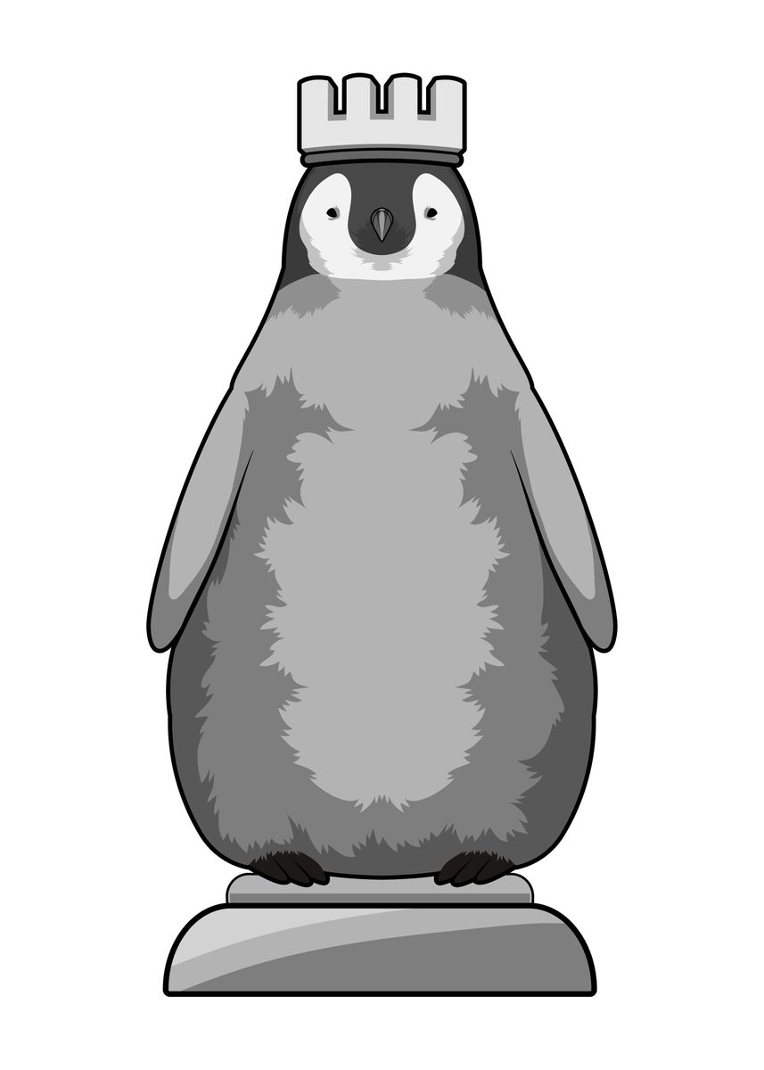 'Penguin Chess piece King' Poster, picture, metal print, paint by ...