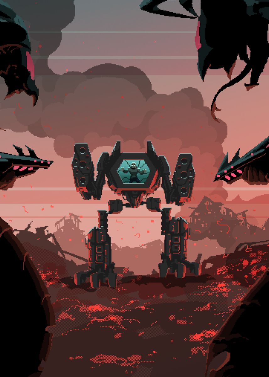'DANSGAMING MECH SUIT' Poster, picture, metal print, paint by ...