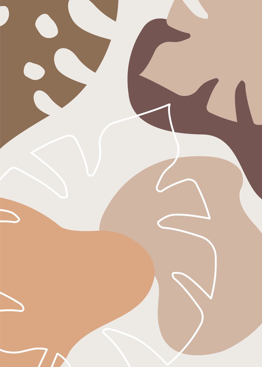 'Modern Minimalist leaves' Poster by Human Shadow | Displate