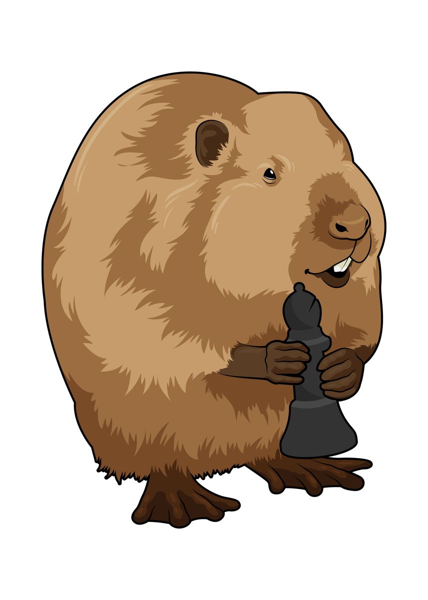 'Beaver Chess pice Pawn' Poster, picture, metal print, paint by Markus ...