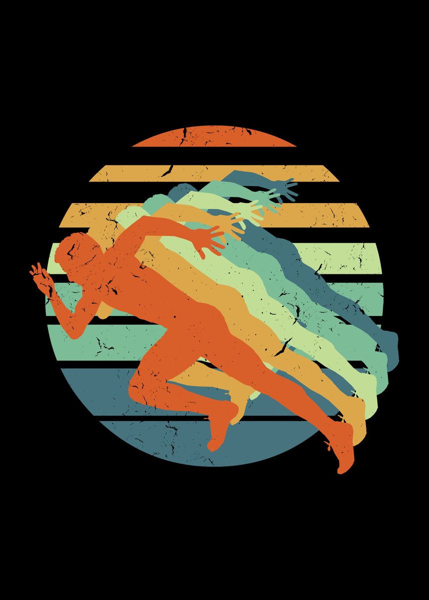 'Runner Retro Vintage' Poster, picture, metal print, paint by ...