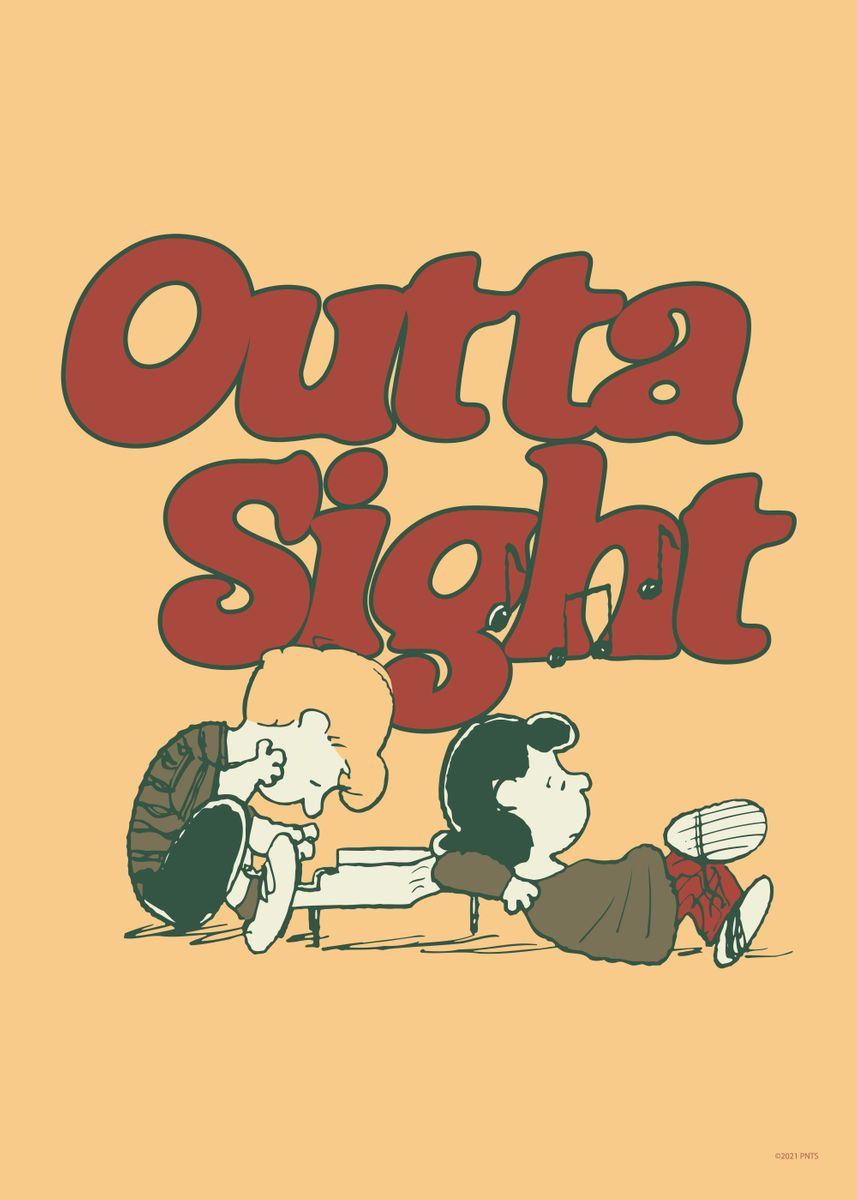 'Outta Sight' Poster, picture, metal print, paint by Peanuts | Displate