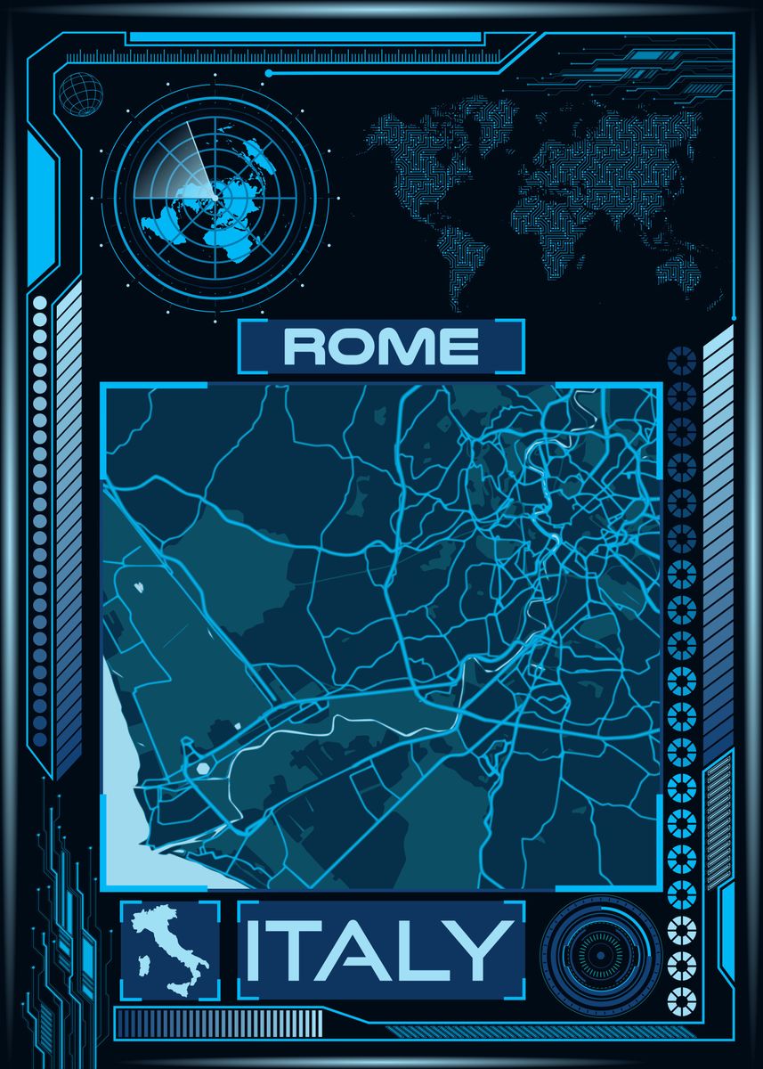 'ROME MAP ITALY' Poster by Artistic Paradigms | Displate