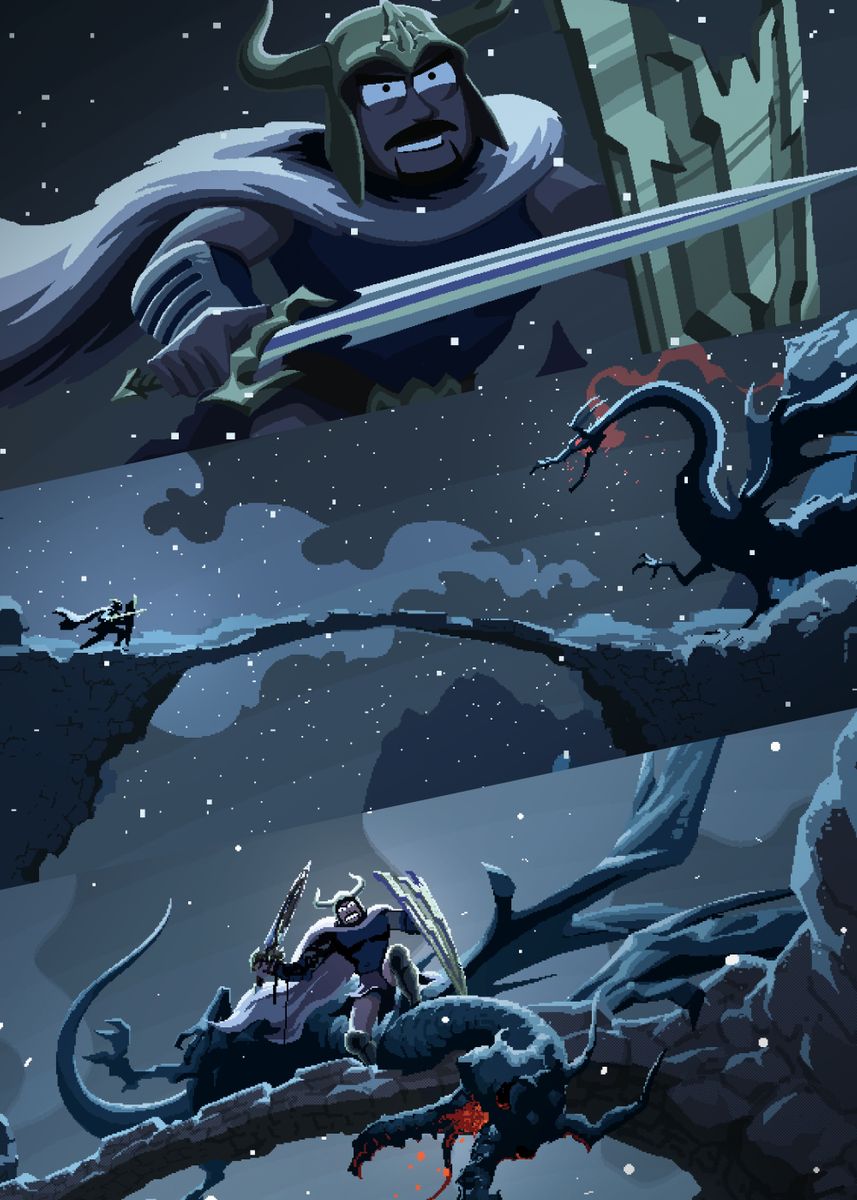 'DANSGAMING DRAGON BATTLE' Poster, picture, metal print, paint by ...