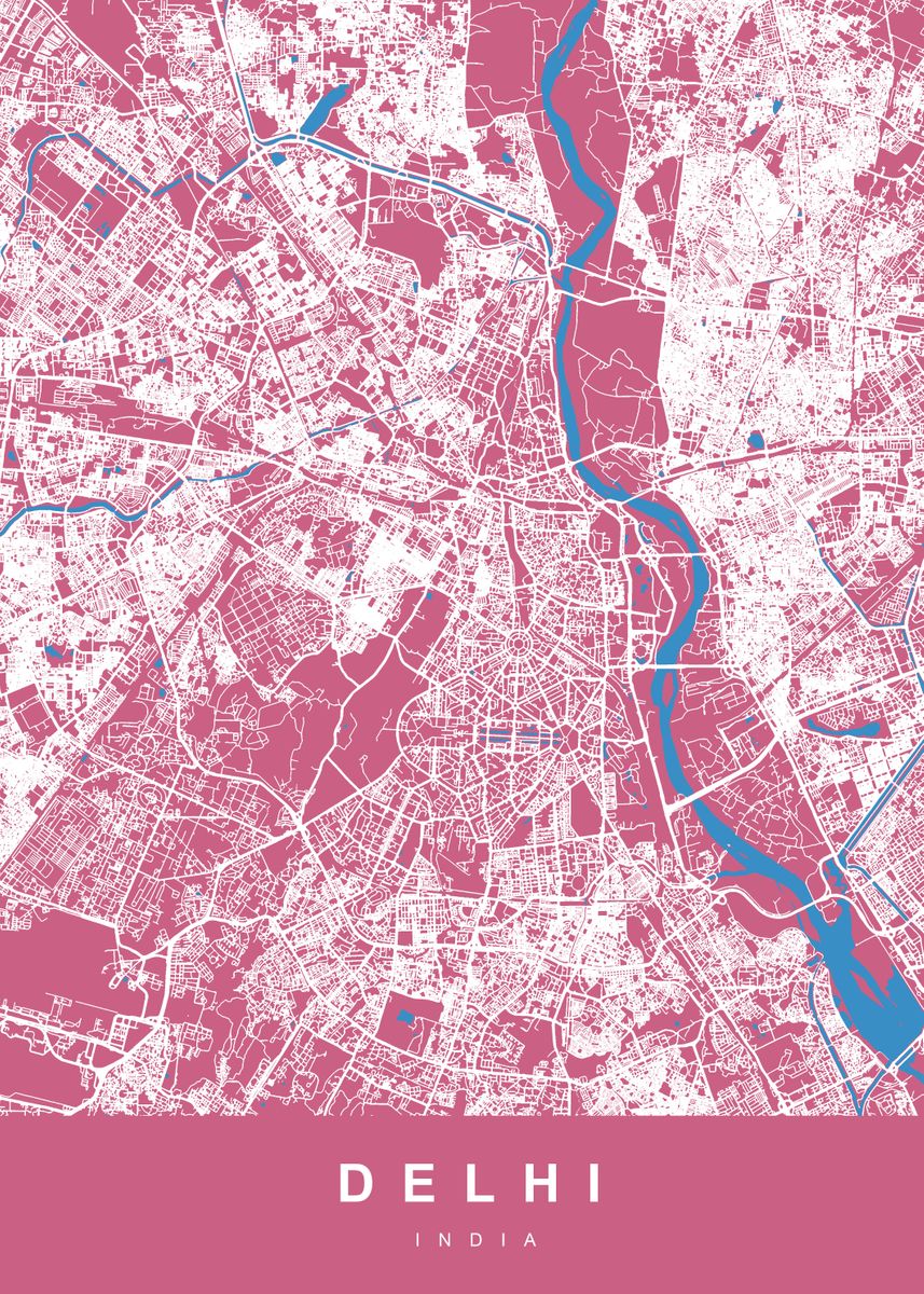 'DELHI Map INDIA ' Poster by UrbanMaps | Displate