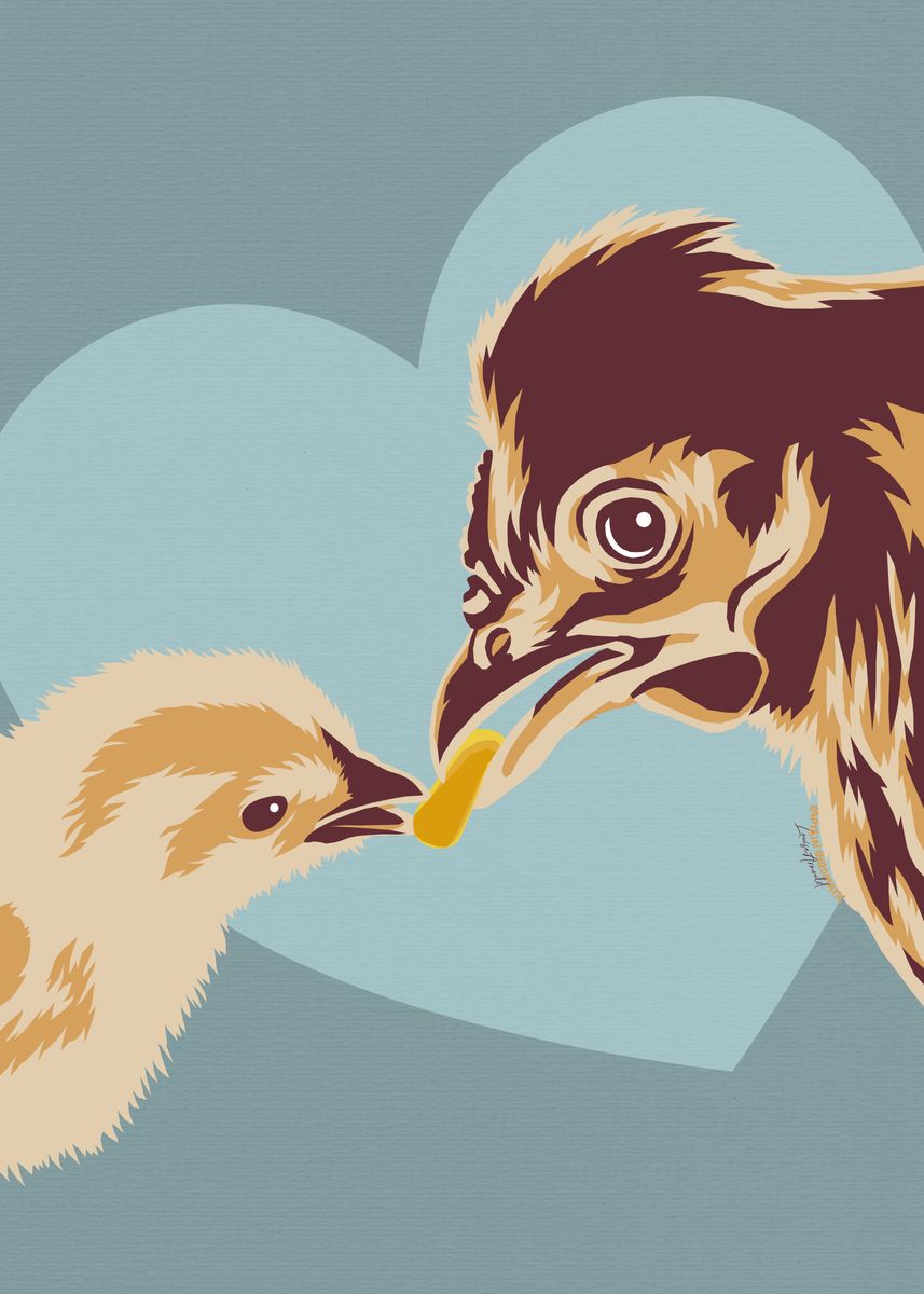 'Chicken love ' Poster, picture, metal print, paint by Captain ...