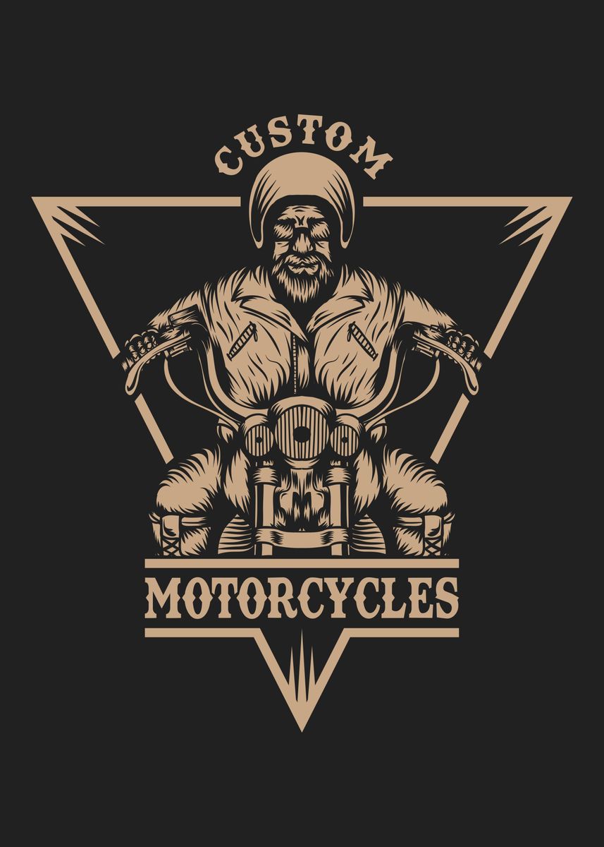 'Biker custom motorcycles' Poster by andypp | Displate