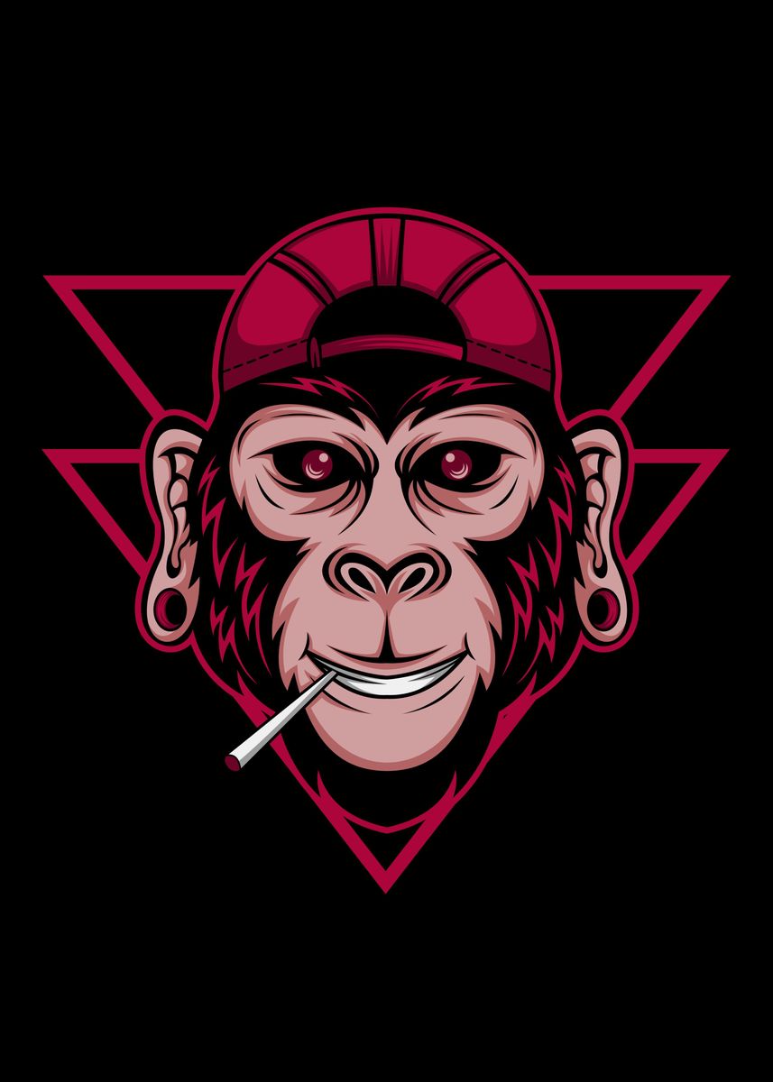 'Chimpanzee smoke' Poster by andypp | Displate