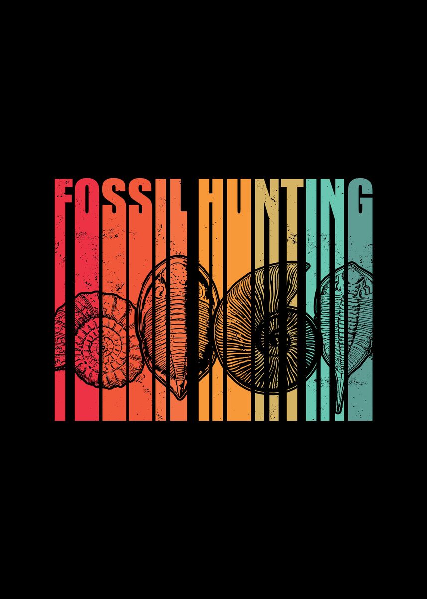 'Fossil Hunting' Poster, picture, metal print, paint by TW Design ...