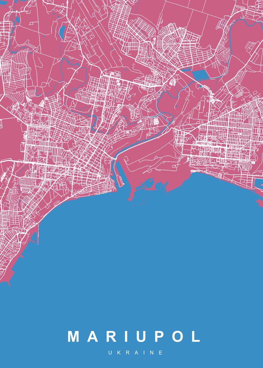 'MARIUPOL Map UKRAINE' Poster by UrbanMaps | Displate