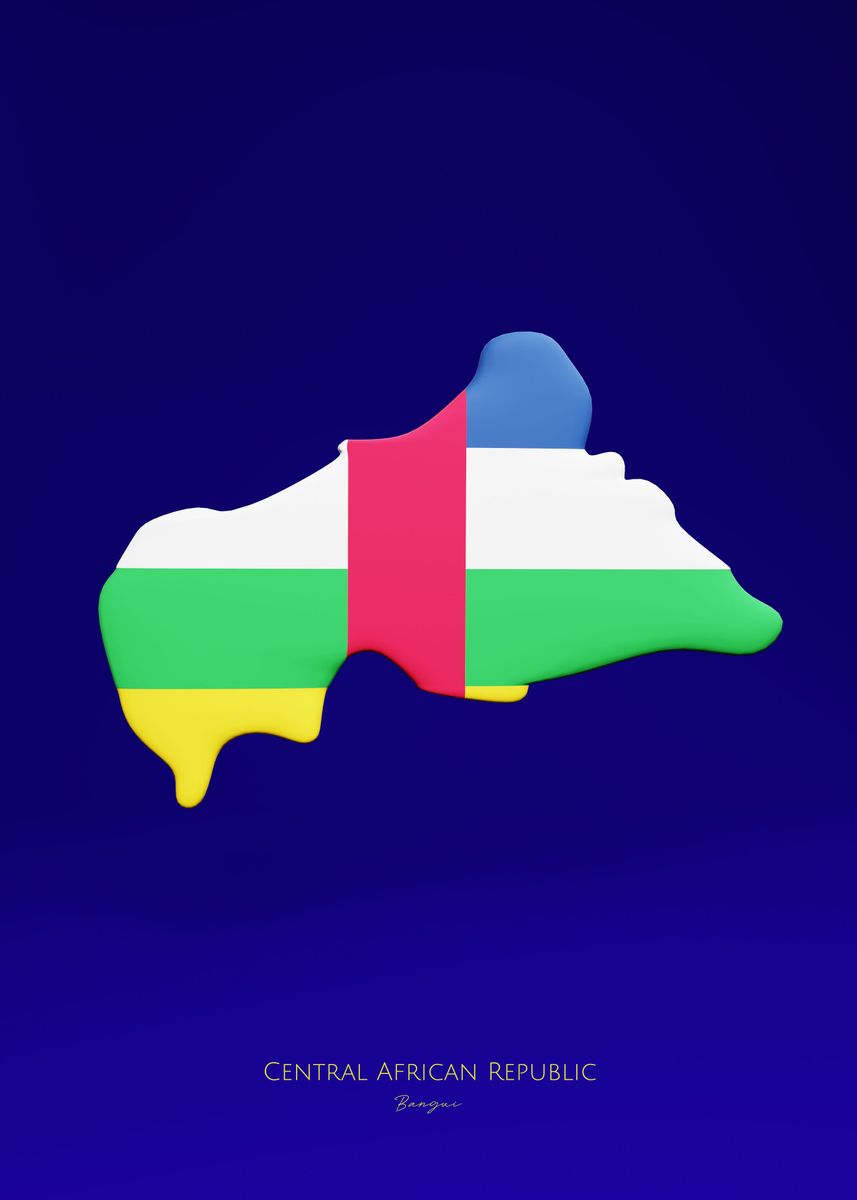 'Central African Republic A' Poster, picture, metal print, paint by ...