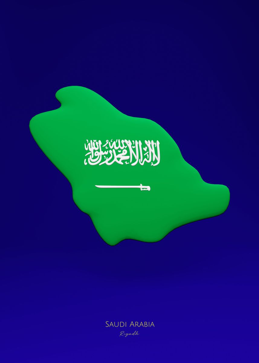 'Saudi Arabia Riyadh Flag' Poster, picture, metal print, paint by erwin ...