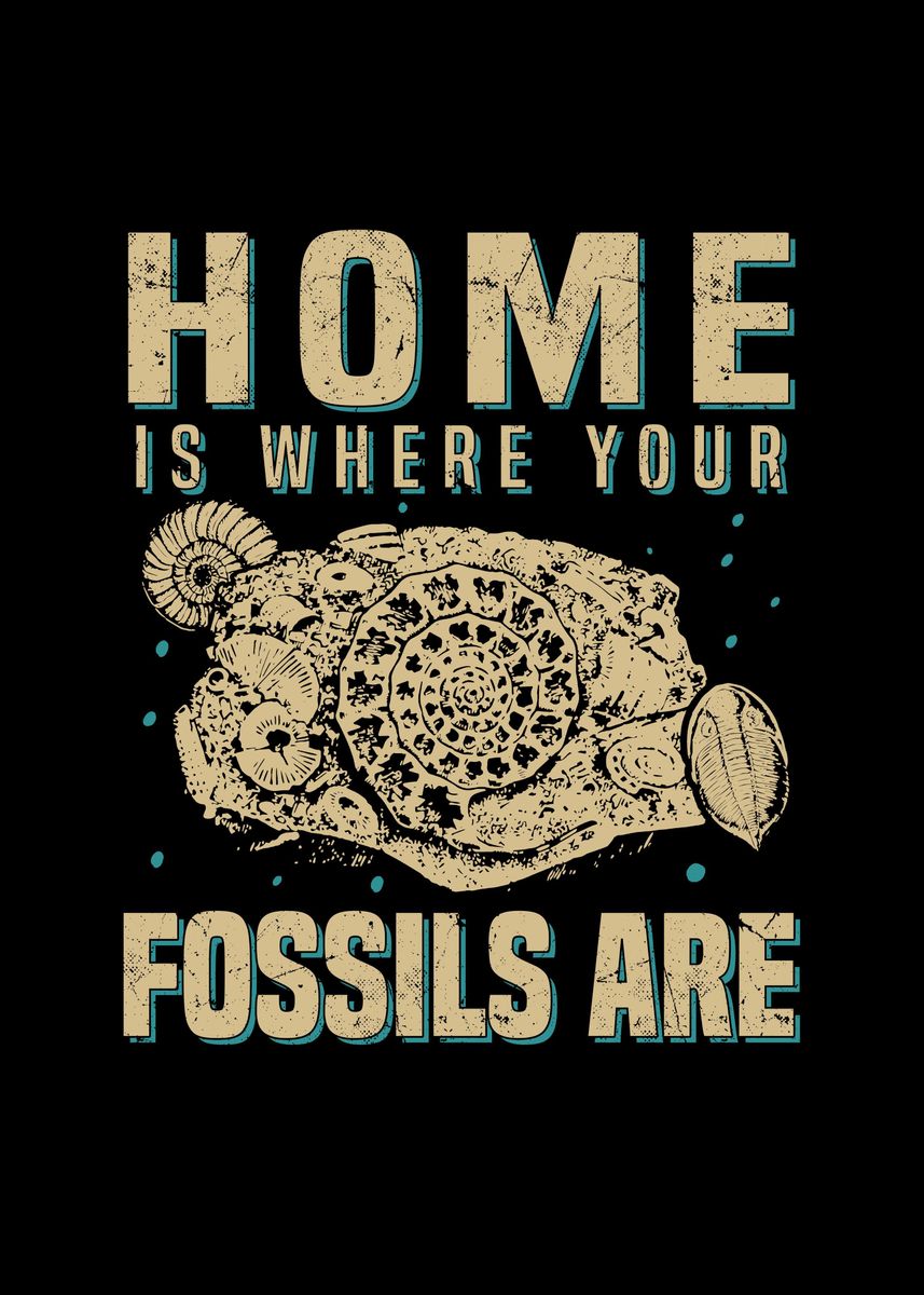 'Fossil Hunters Gift Ideas' Poster, picture, metal print, paint by TW ...
