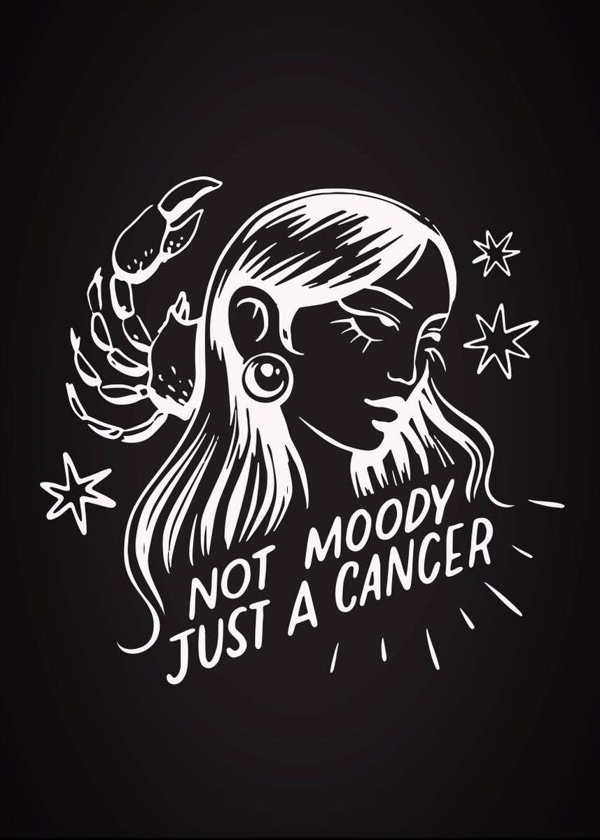 'Moody Cancer Horoscope' Poster, picture, metal print, paint by ...