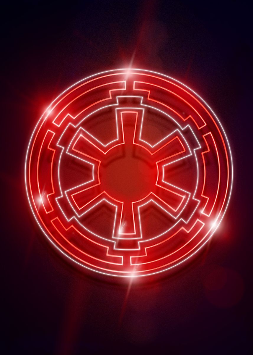 'Galactic Empire Crest neon' Poster, picture, metal print, paint by ...