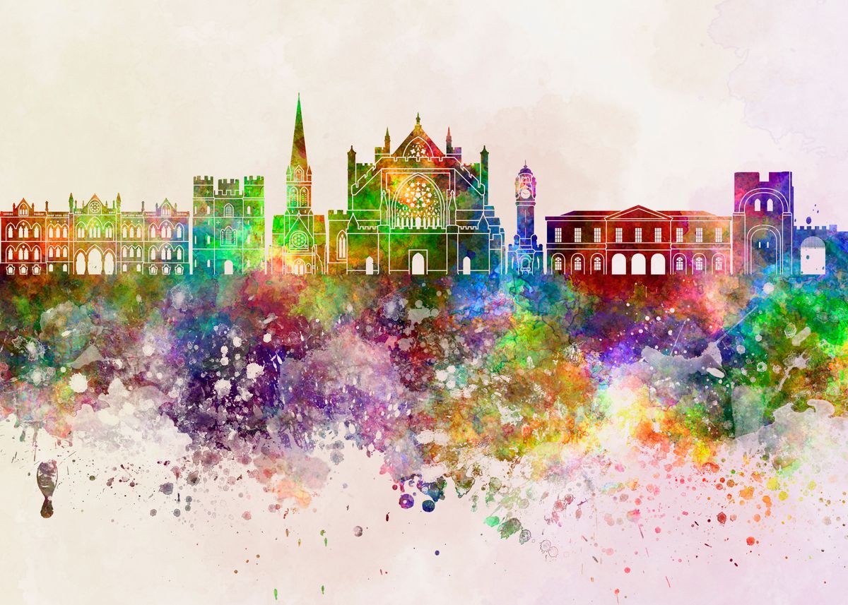 'Exeter skyline ' Poster by Cristina Romero | Displate