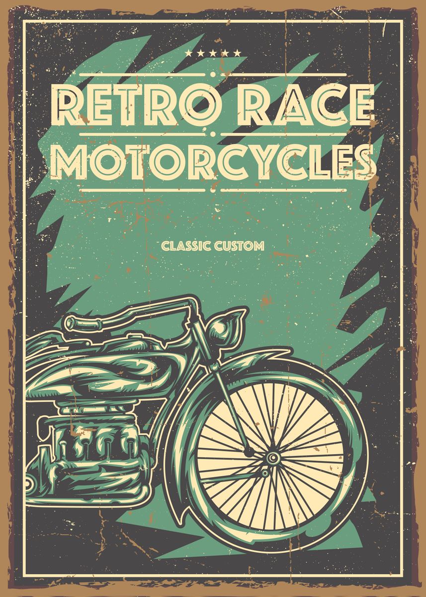 'Vintage race' Poster, picture, metal print, paint by Karin Studio ...