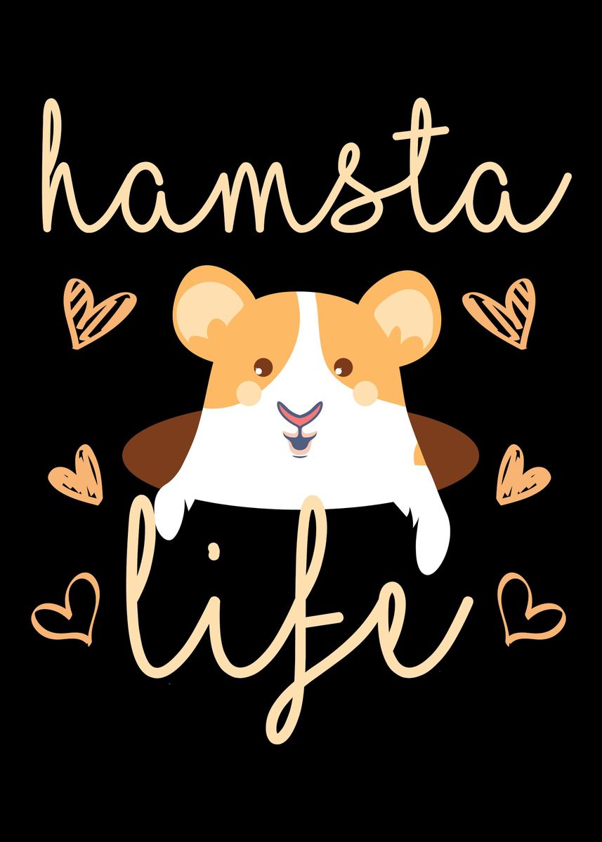 'Hamster' Poster, picture, metal print, paint by CrazySquirrel | Displate
