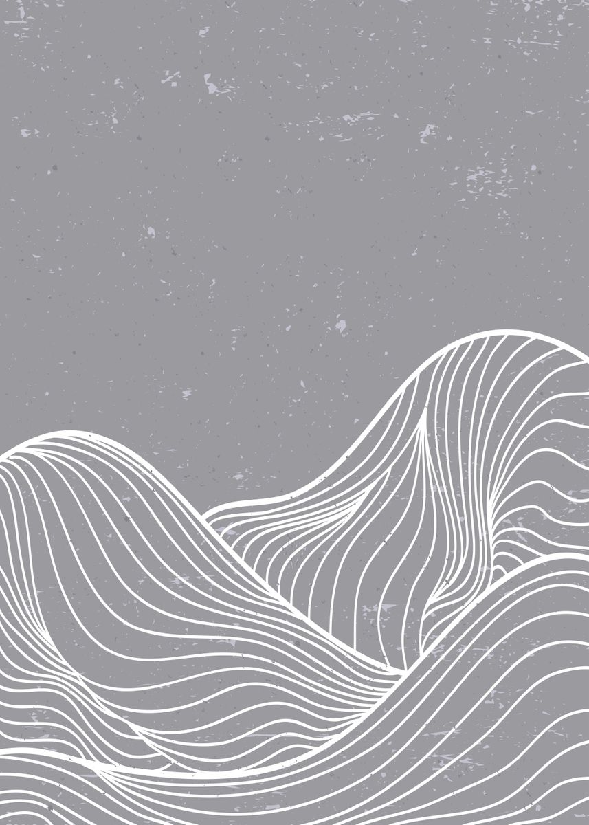 'Abstract Mountain line art' Poster, picture, metal print, paint by ...