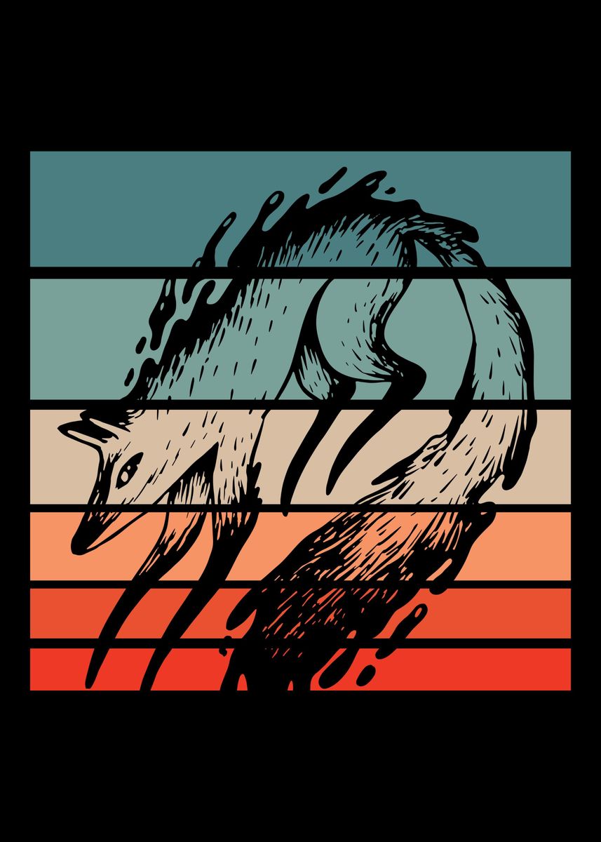 'Fox Retro Vintage' Poster, picture, metal print, paint by royalsigns ...