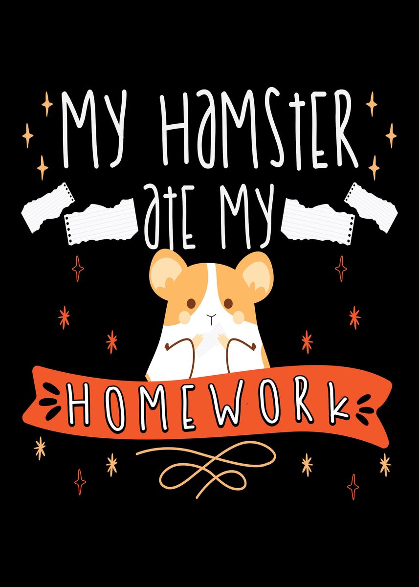 'Hamster' Poster, picture, metal print, paint by CrazySquirrel | Displate