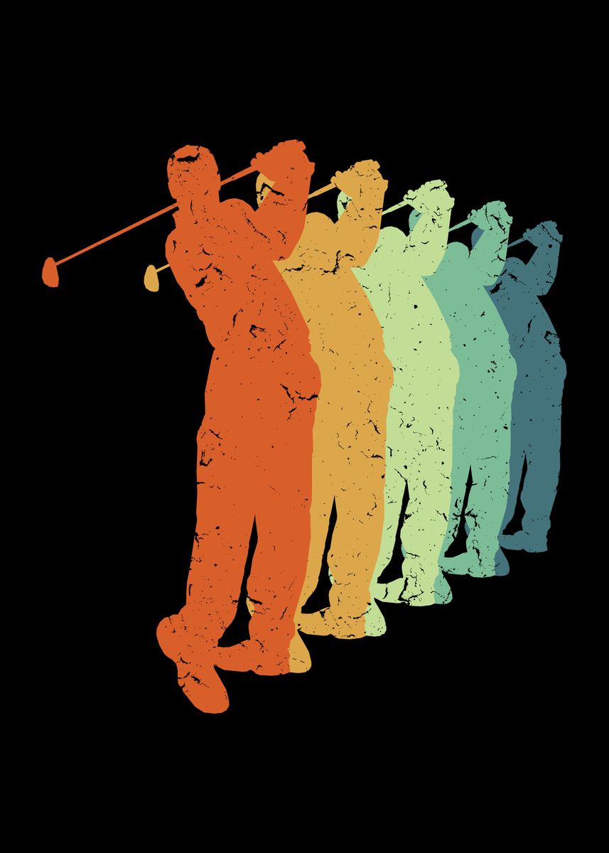 'Golf Cool Retro' Poster, picture, metal print, paint by ArtLikeWow ...