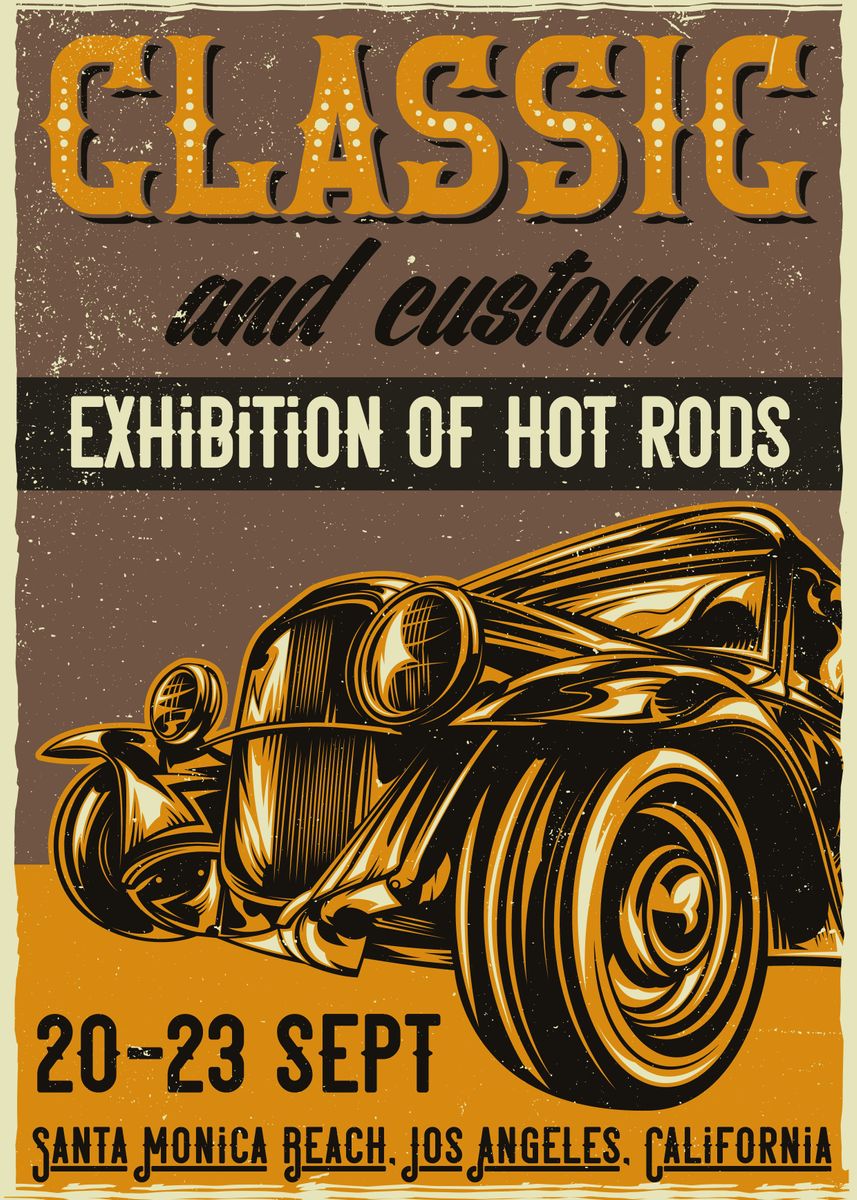 'Vintage motor sport' Poster, picture, metal print, paint by Karin ...