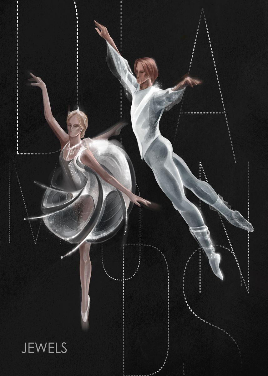 'Diamonds ballet' Poster by Maryna Gargai | Displate