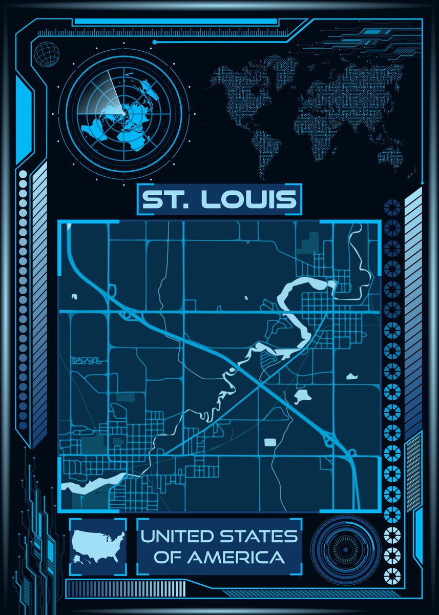 'ST LOUIS MAP USA' Poster by Artistic Paradigms | Displate