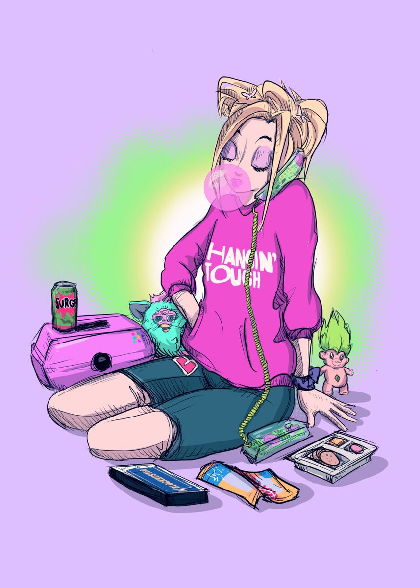 'TGIF Girl' Poster, picture, metal print, paint by LVB Art | Displate