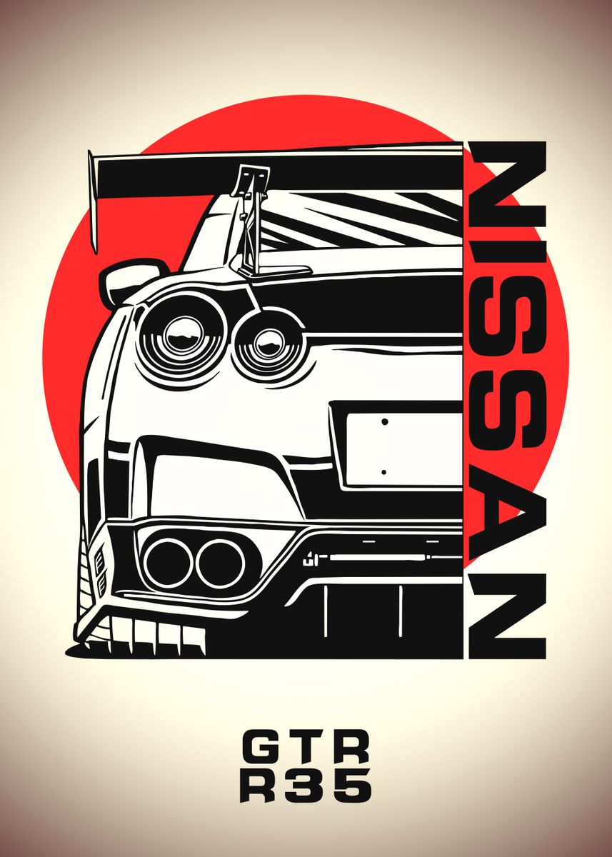 'GTR Nissan R35' Poster, picture, metal print, paint by Faissal Thomas ...