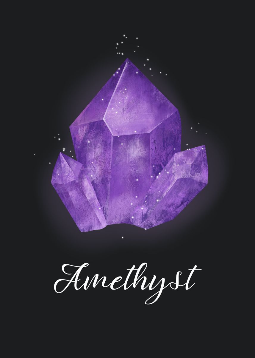 'Amethyst Crystal' Poster, picture, metal print, paint by XandYart ...
