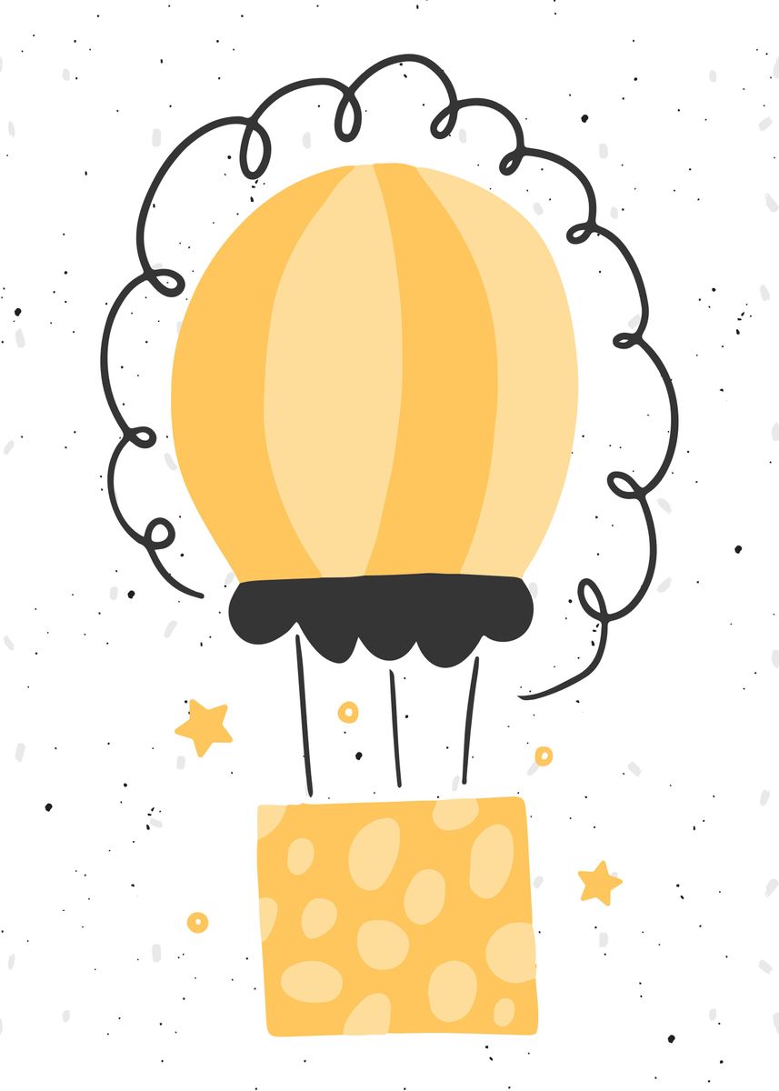 'Cute Kids Poster Balloon' Poster, picture, metal print, paint by ...