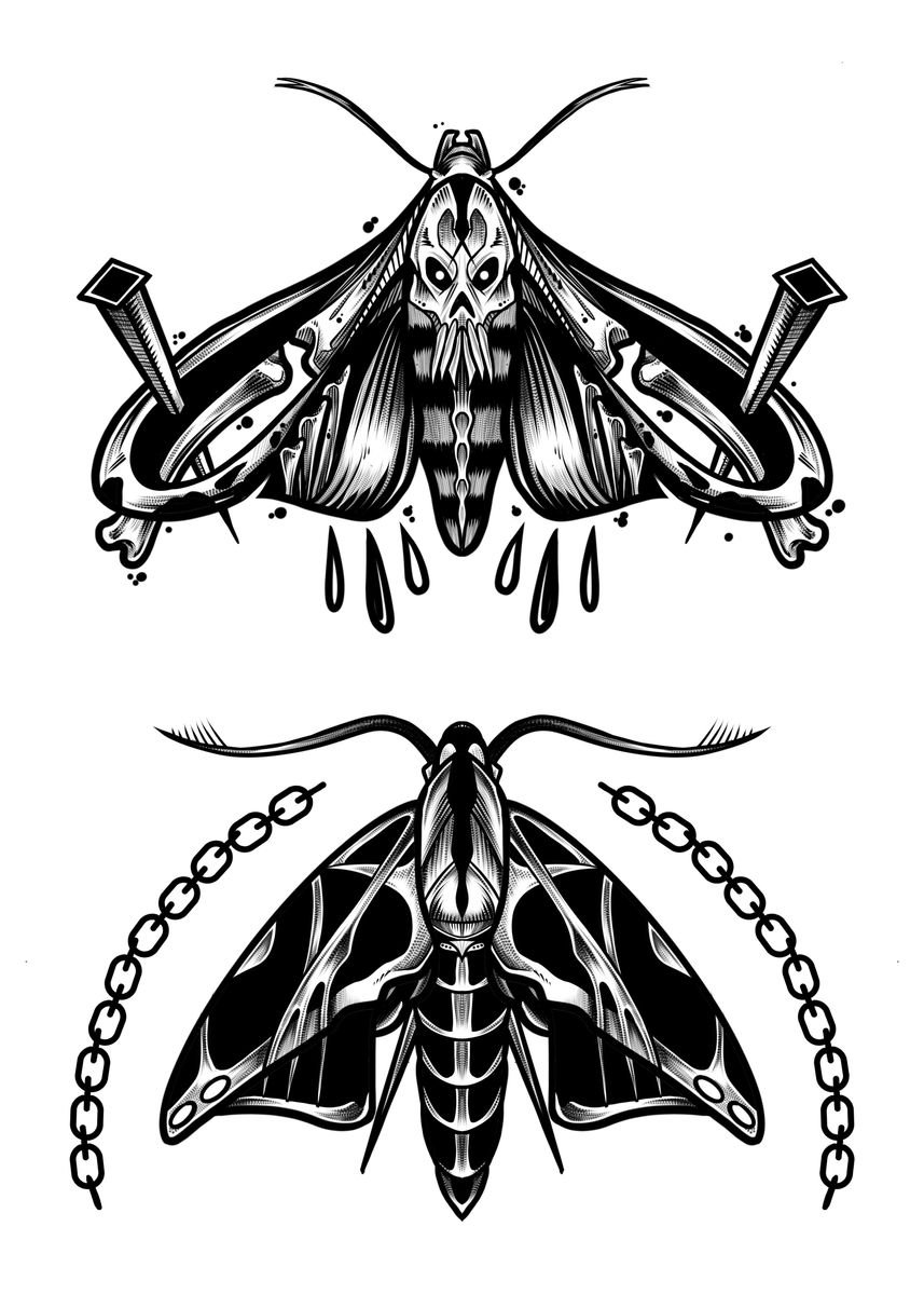 'Noir Moths' Poster by Scott Connick | Displate