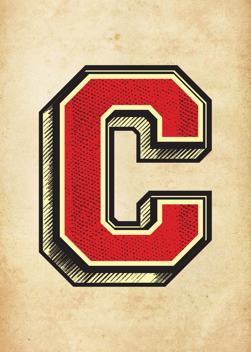 'Vintage Letter C' Poster, picture, metal print, paint by OliArt | Displate