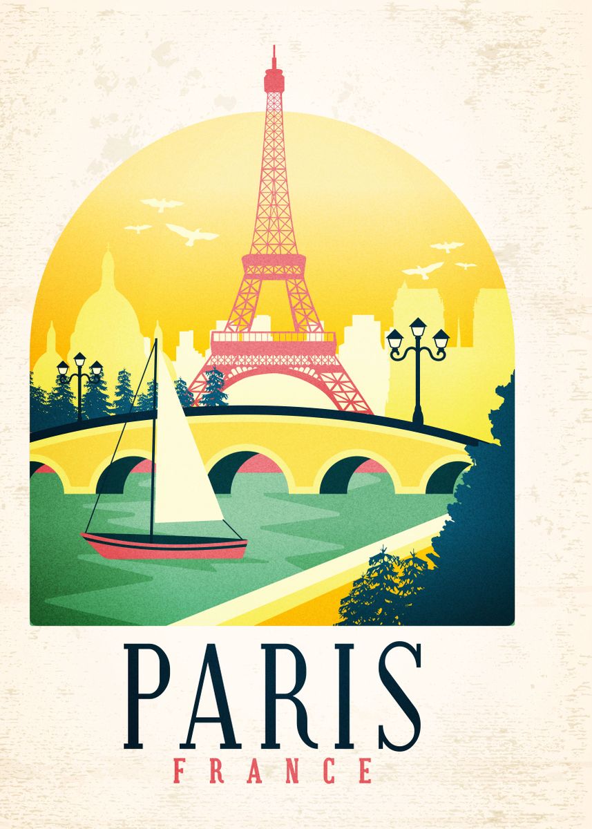 'Paris City Sunset Vibe' Poster by BestPrints | Displate