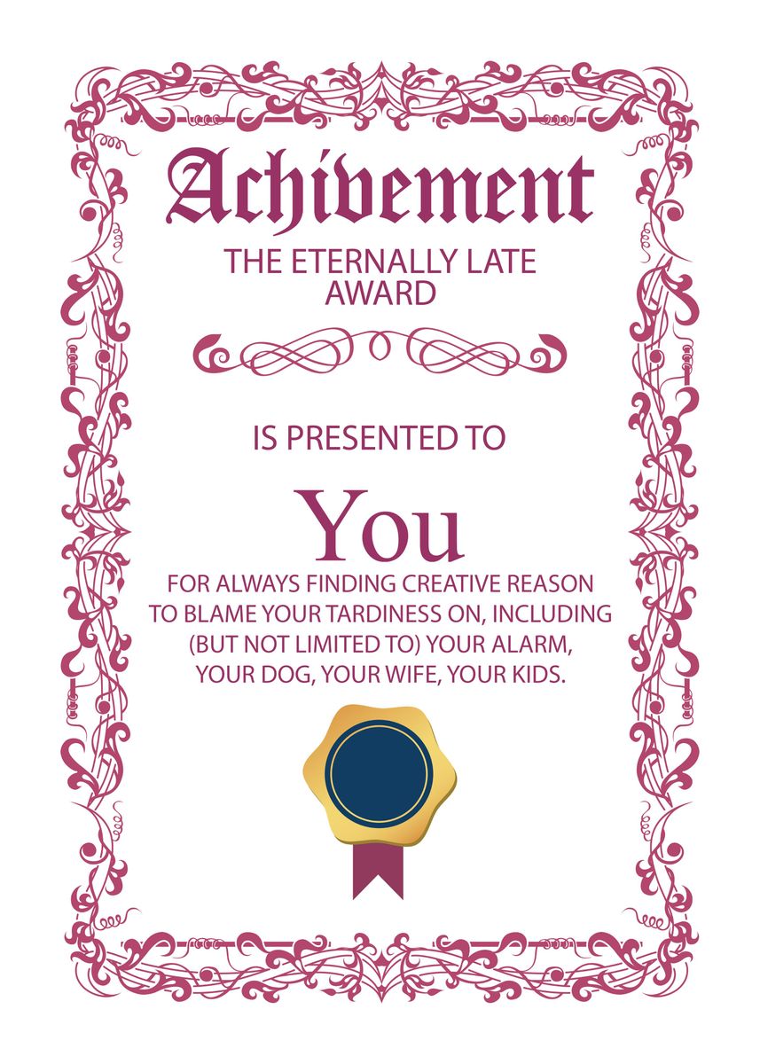 'Certificate Funny Wall Art' Poster by Decoratier Qwerdenker | Displate