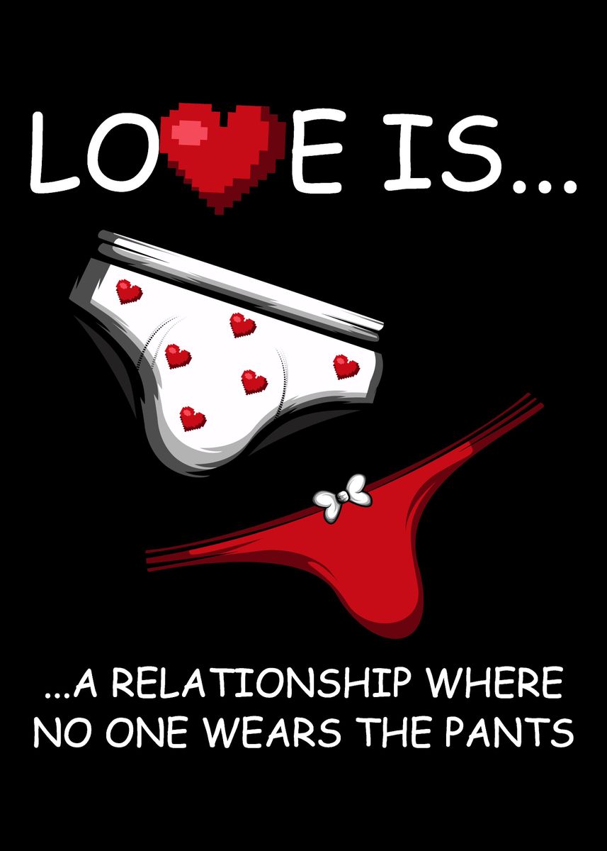 'Wears Pants Loving Couple ' Poster by Powdertoastman | Displate