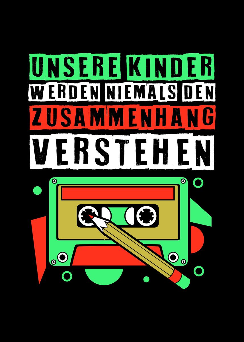 'German 90s Cassette' Poster, picture, metal print, paint by Sebastian ...