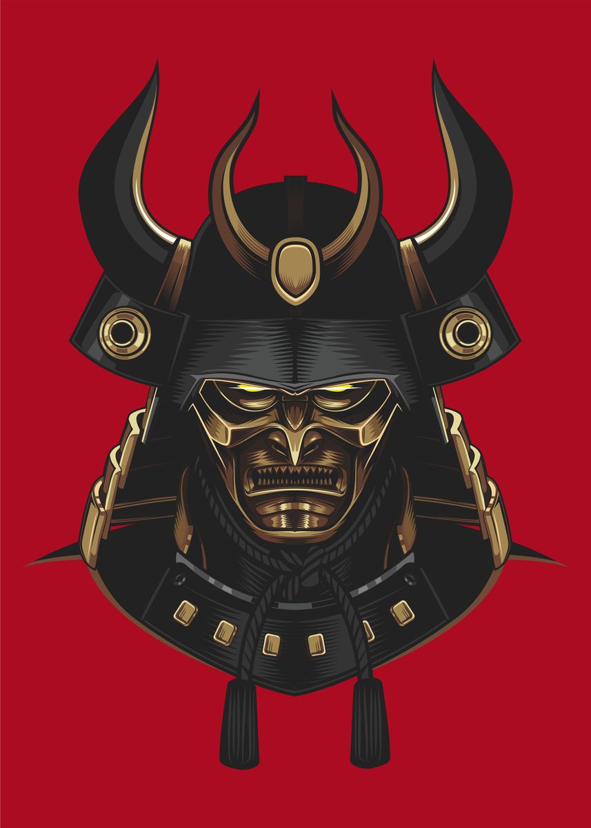 'samurai helmet' Poster by Selamet | Displate
