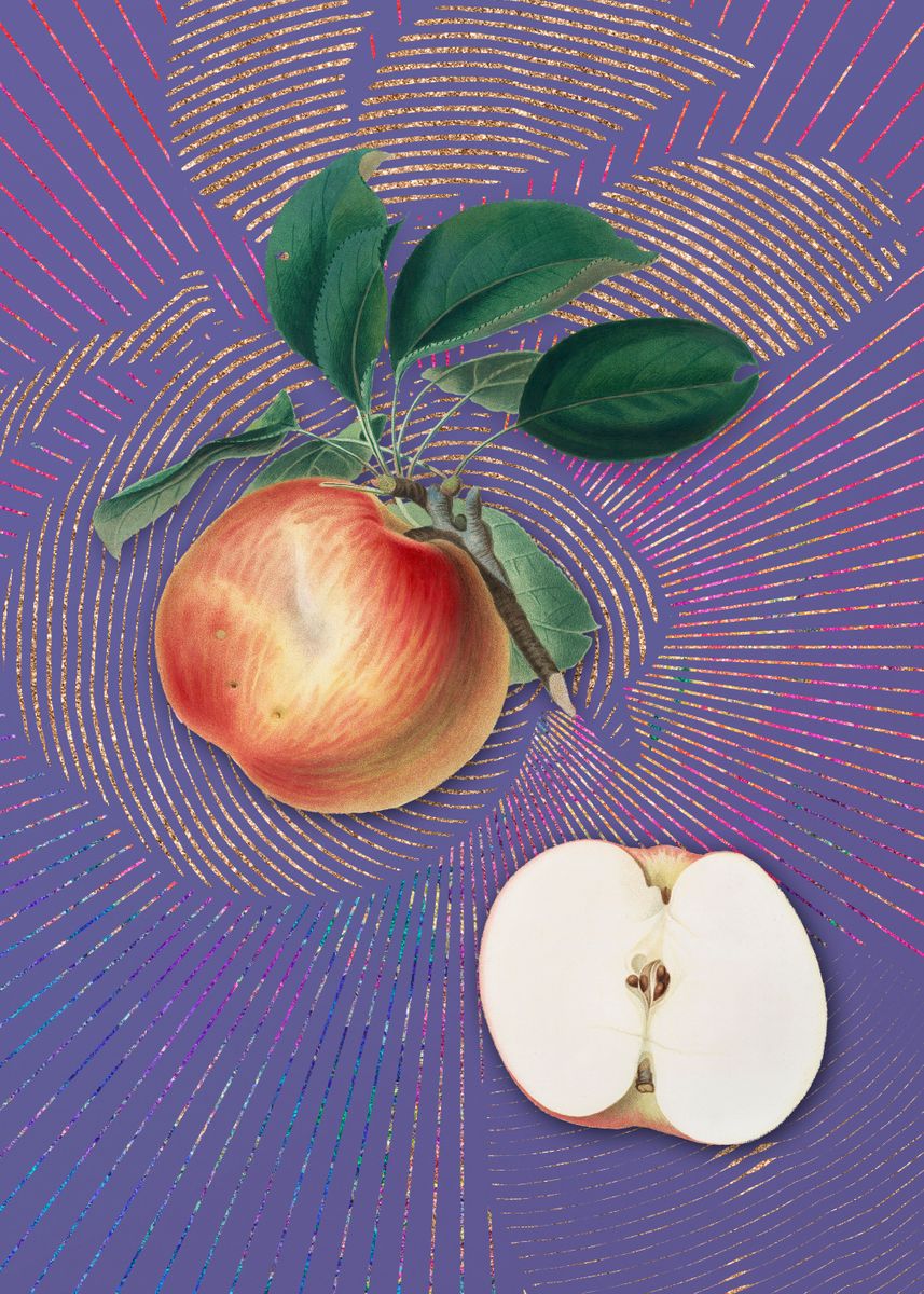 'Vintage Apple 5 Violet' Poster by Holy Rock Design | Displate