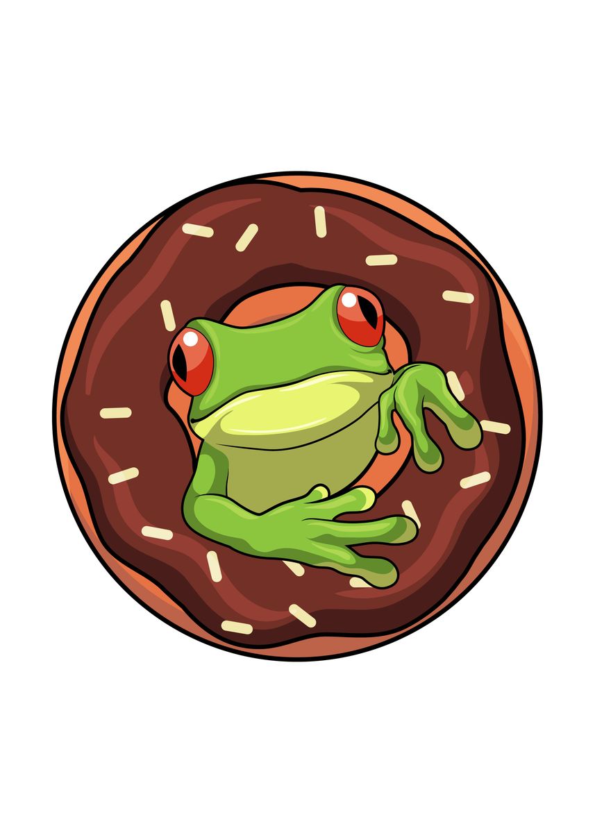 'Frog Donut' Poster, picture, metal print, paint by Markus Schnabel ...