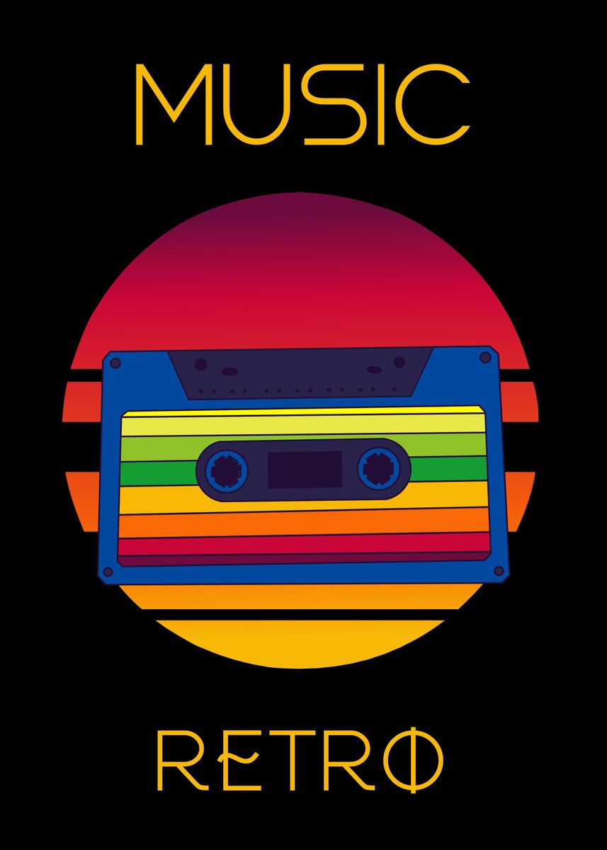'music game retro' Poster, picture, metal print, paint by Mshel Tyan ...