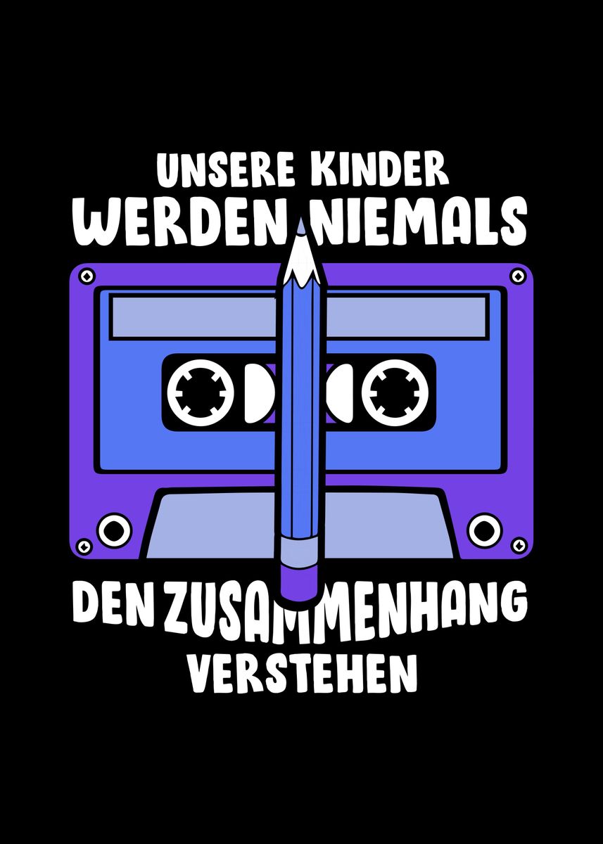 'German 90s Cassette' Poster, picture, metal print, paint by Sebastian ...